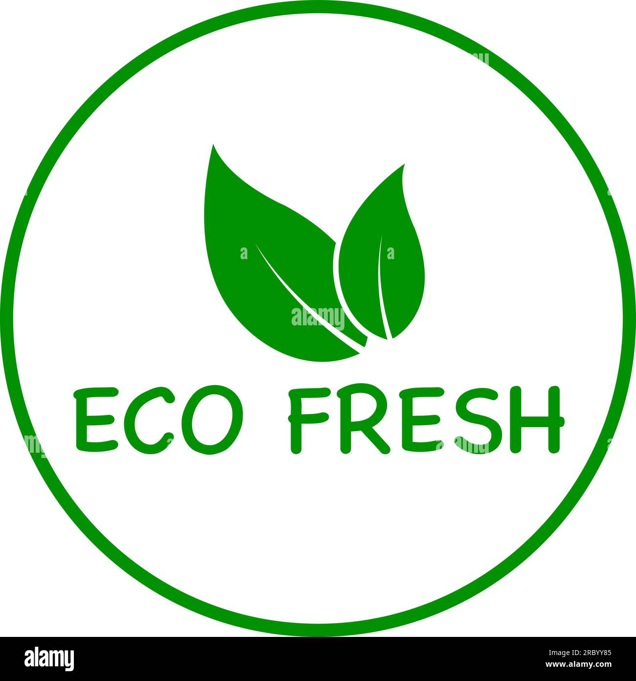 Eco fresh vector logo or icon, green background eco fresh logo Stock ...