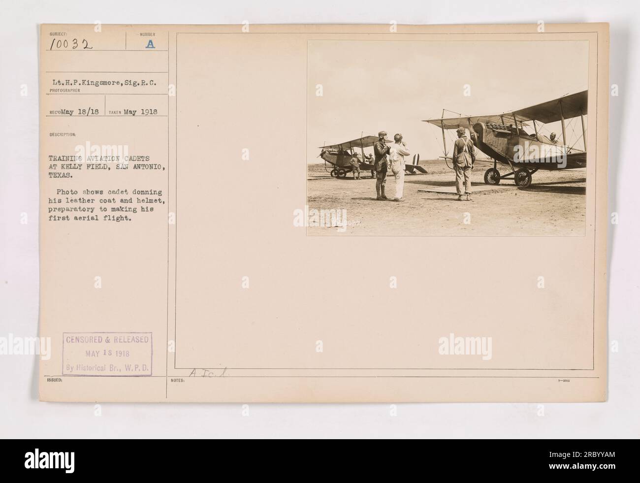 Training aviation cadets at Kelly Field in San Antonio, Texas. The ...