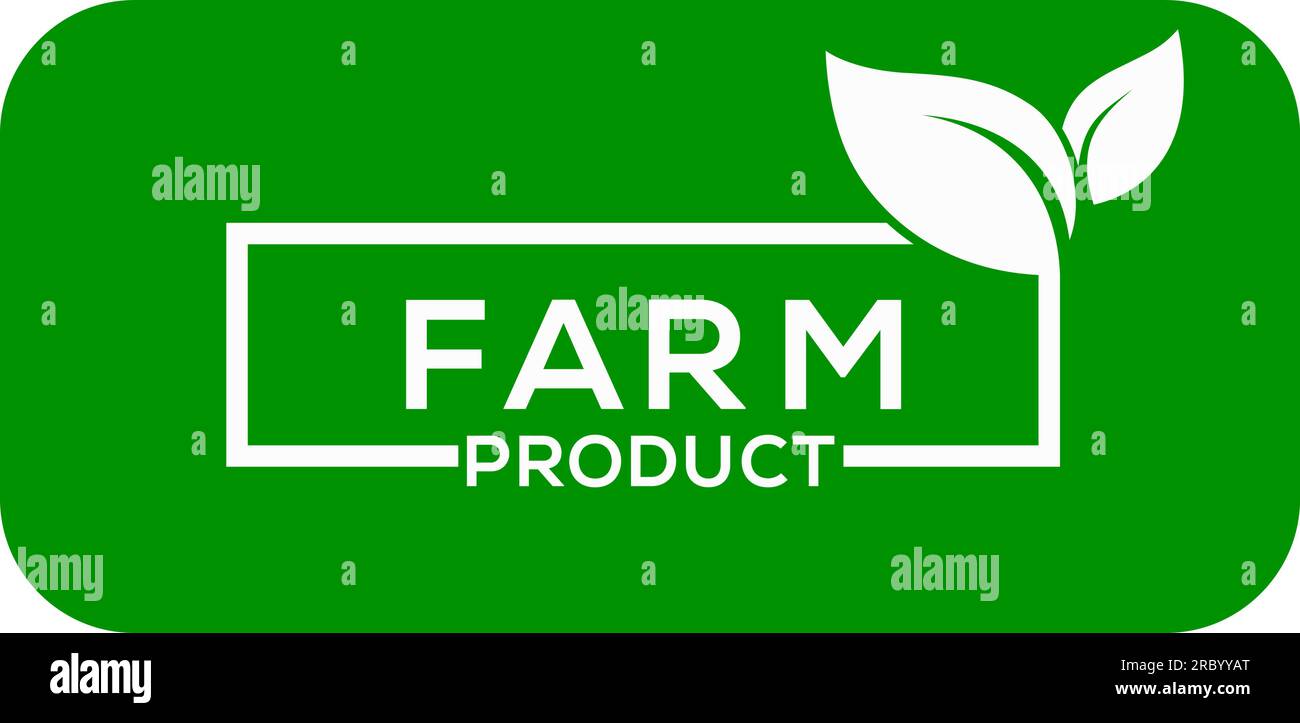 Farm product leaf vector logo green background farm product leaf logo ...