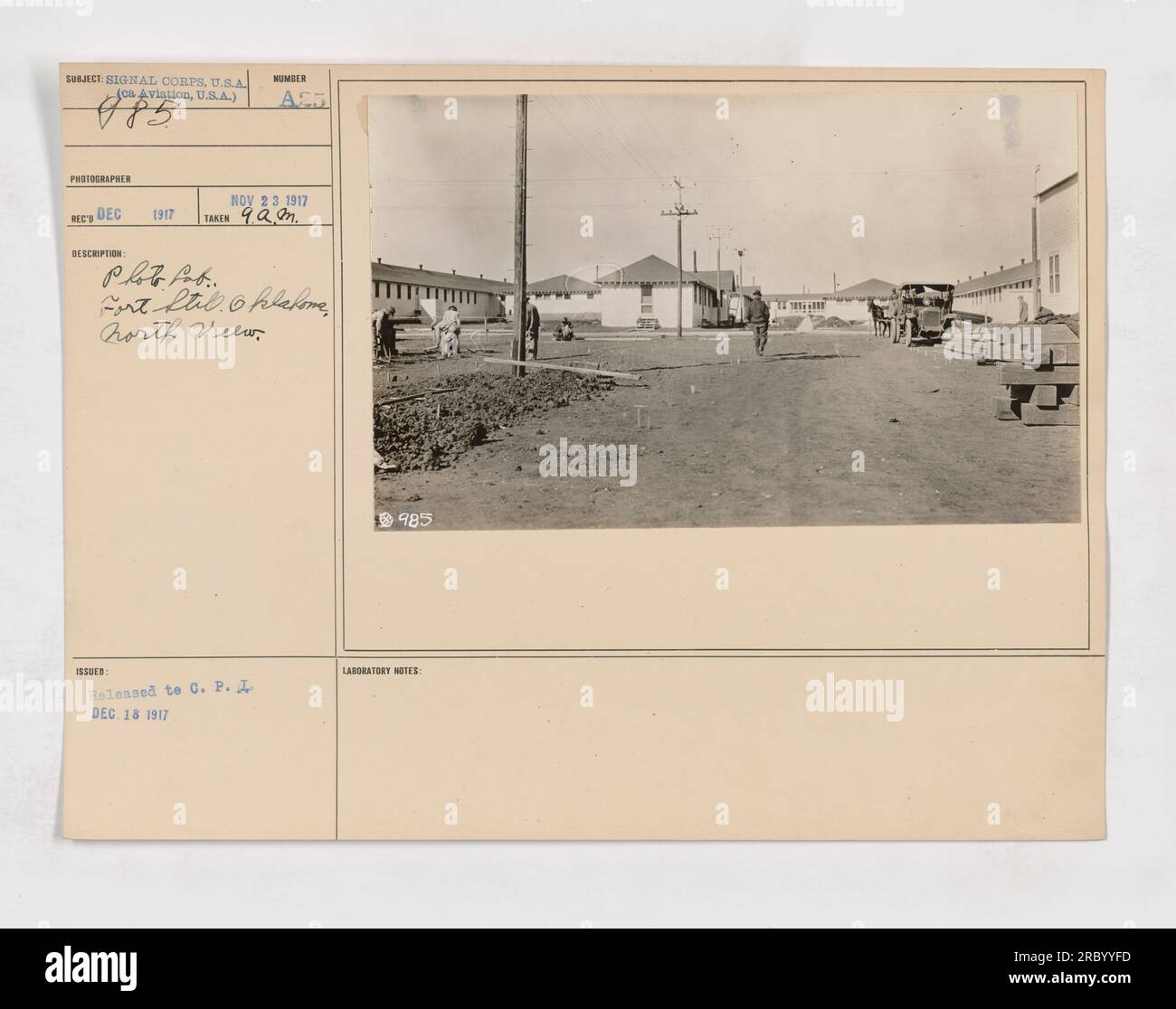 The image shows a north view of the Photo Lab at Fort Sill, in Oklahoma ...