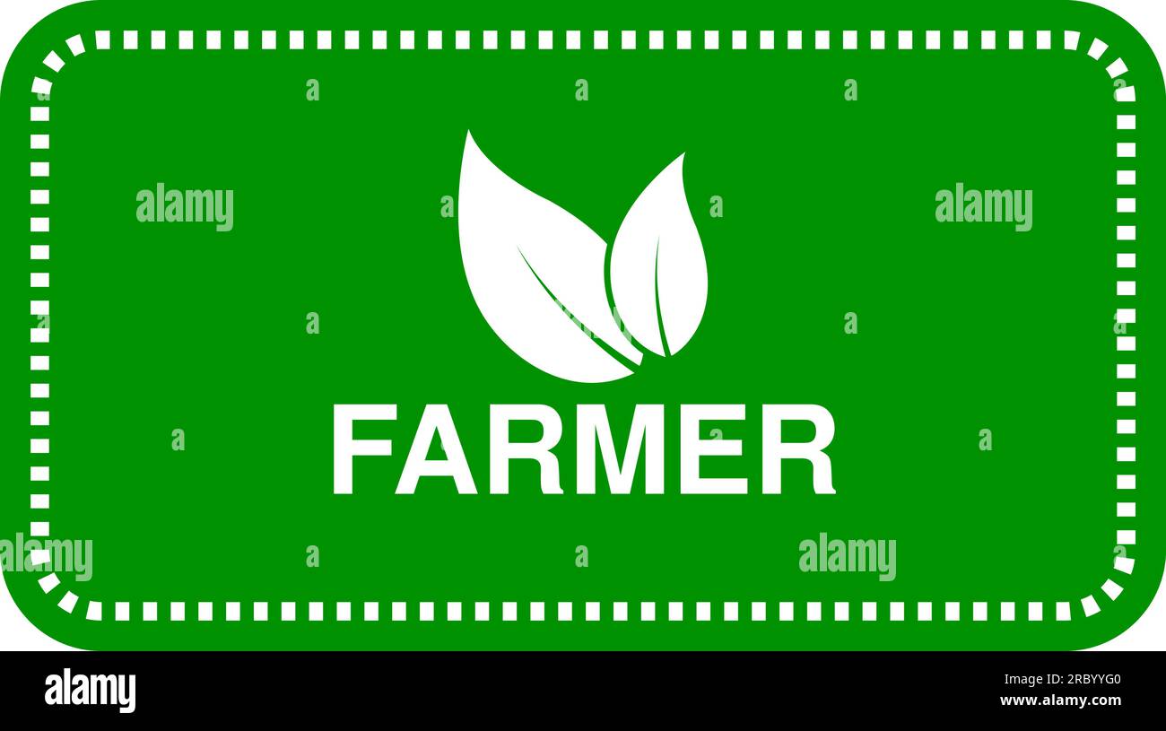 Farmer vector logo or icon, green background farmer logo Stock Vector ...