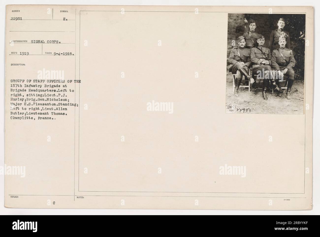 Brigade Headquarters of the 157th Infantry Brigade in Champlitte ...