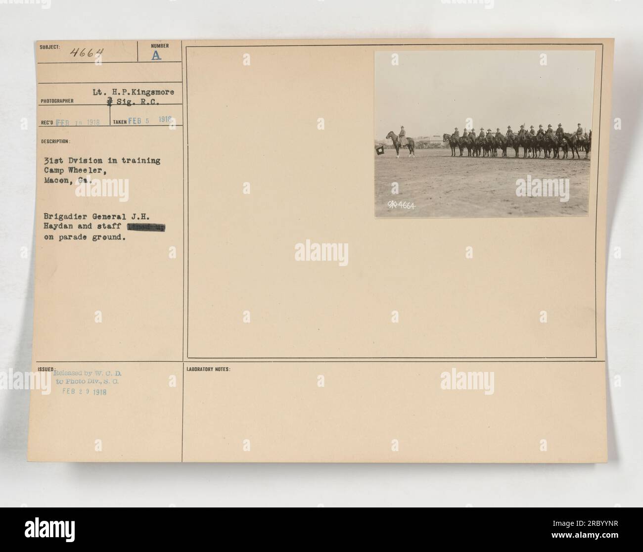 Brigadier General J.H. Hayden and his staff of the 31st Division in ...