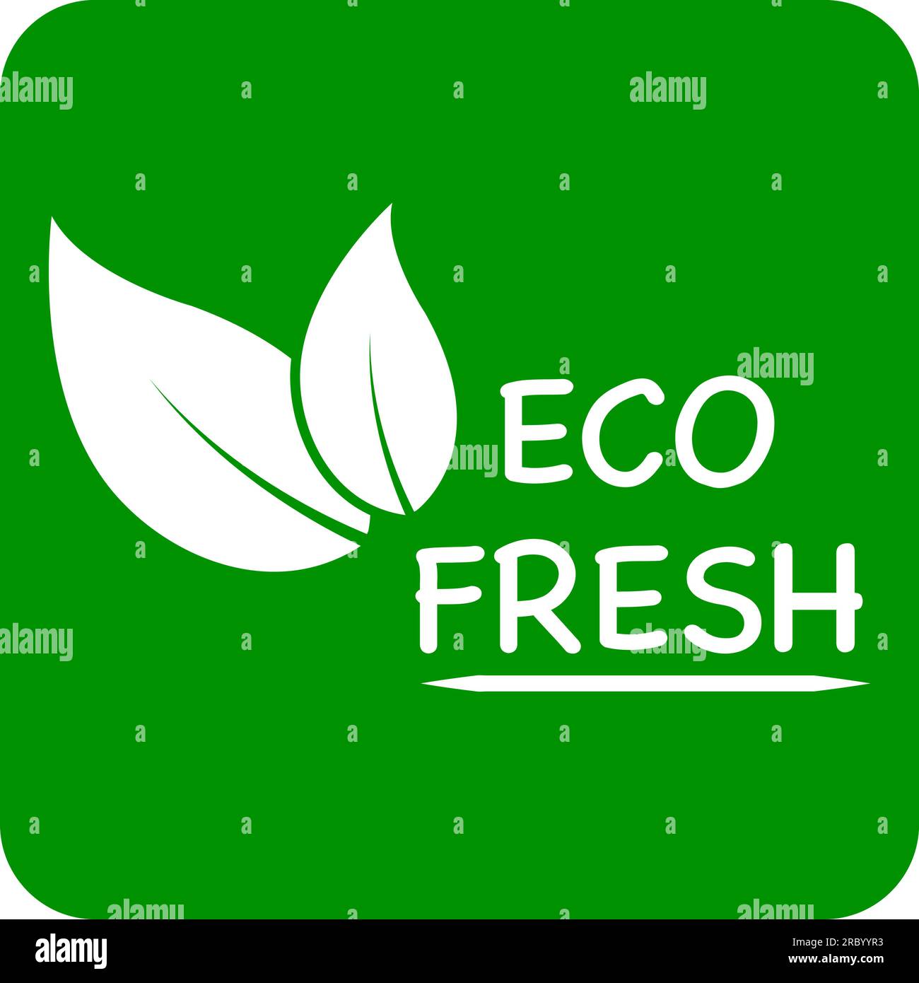 Green background eco fresh vector logo or icon, eco fresh logo Stock ...