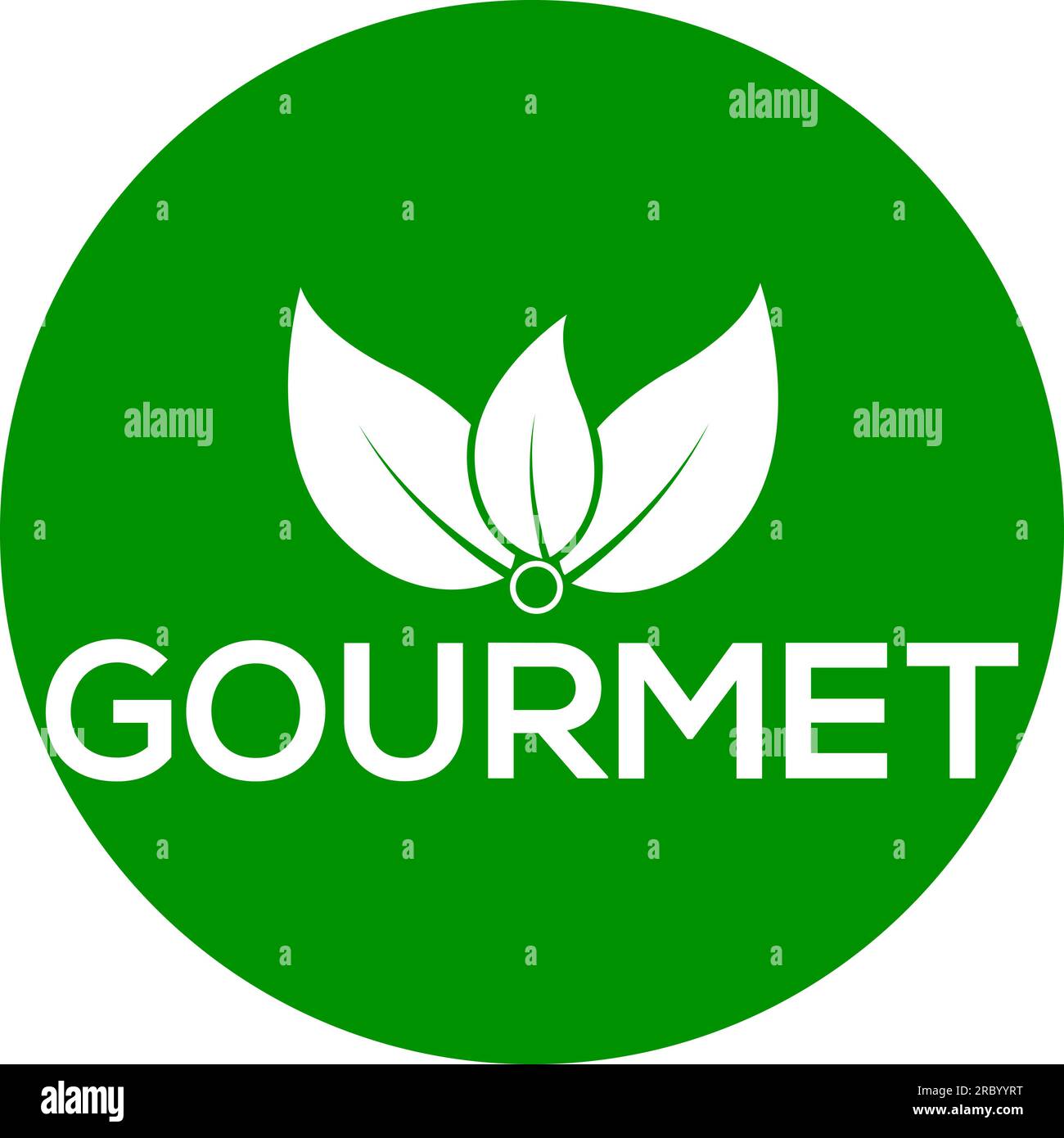 Gourmet leaf vector logo Green background Gourmet leaf logo or icon ...