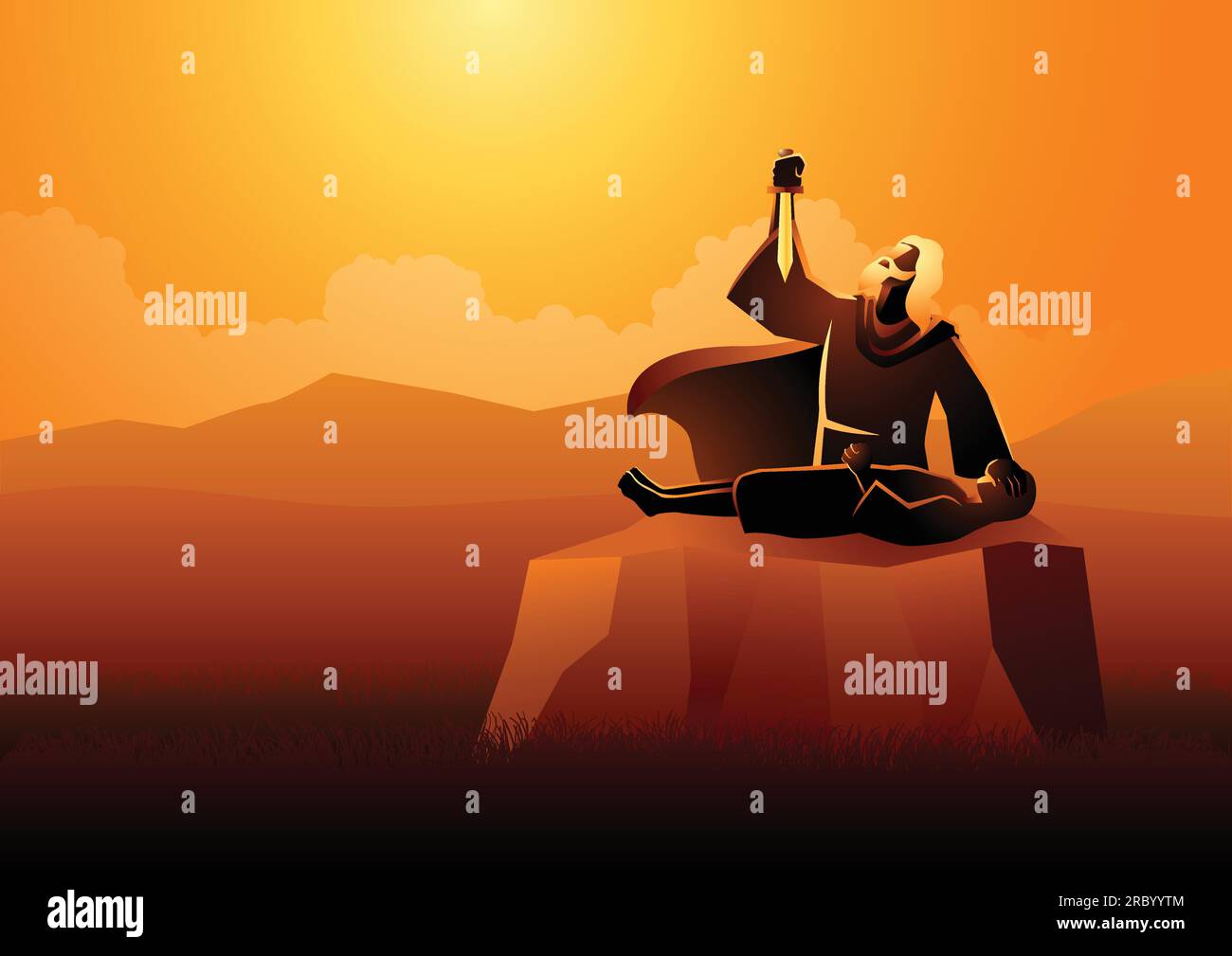 Biblical vector illustration series, Abraham sacrificing his son as a ...