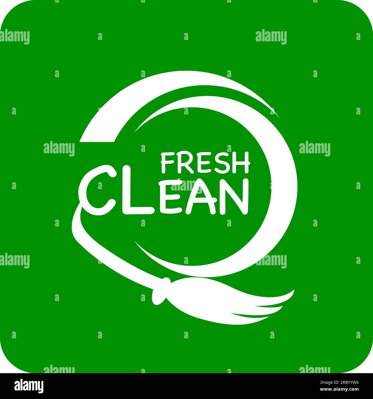 Green background fresh clean logo or icon fresh clean vector logo Stock ...