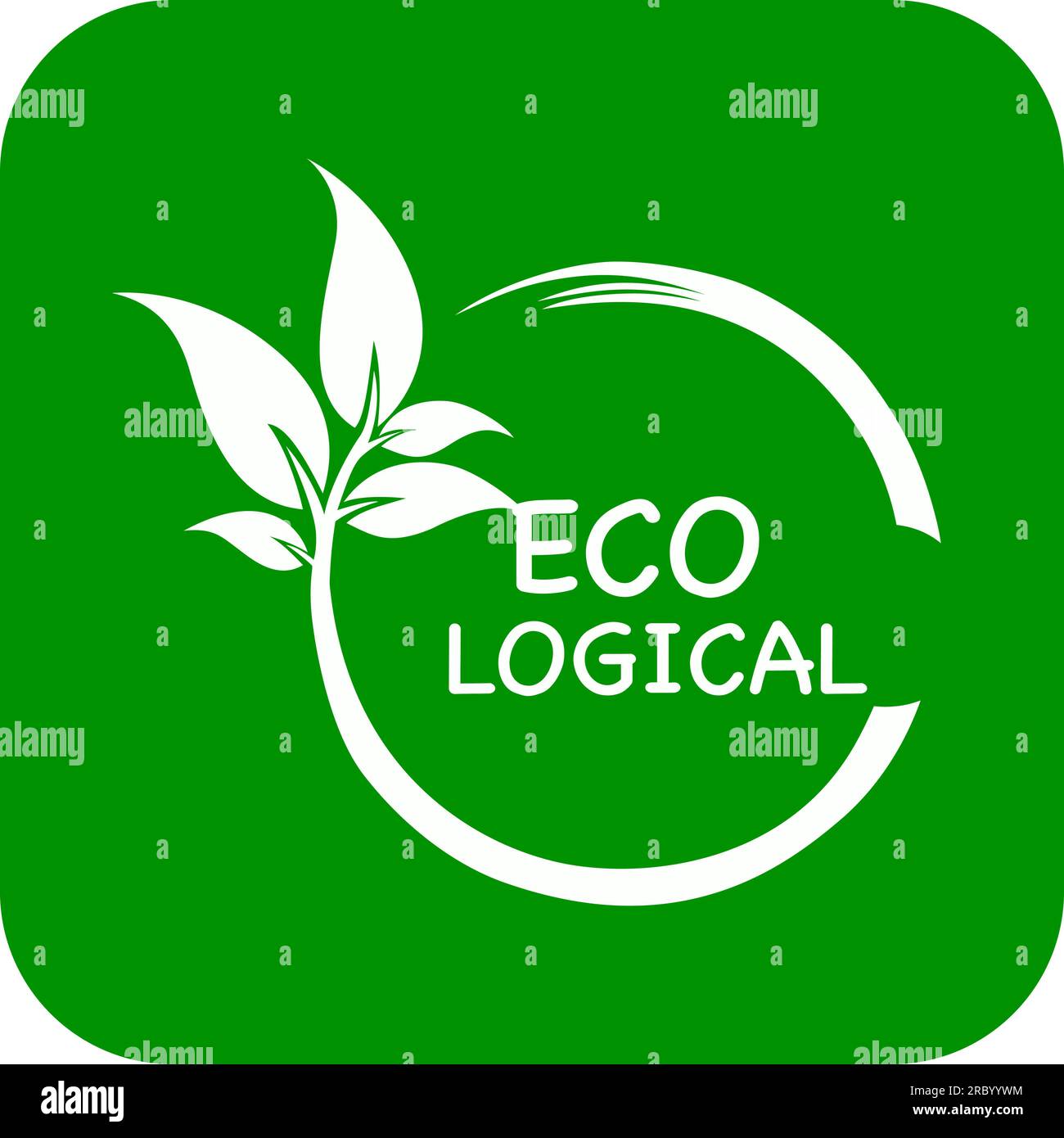 Green background Ecological logo, ecological vector logo or icon Stock ...