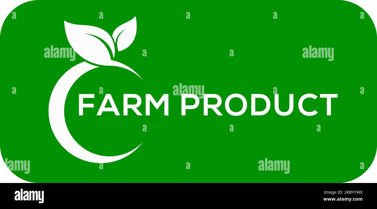 Farm product leaf vector logo green background farm product leaf logo ...