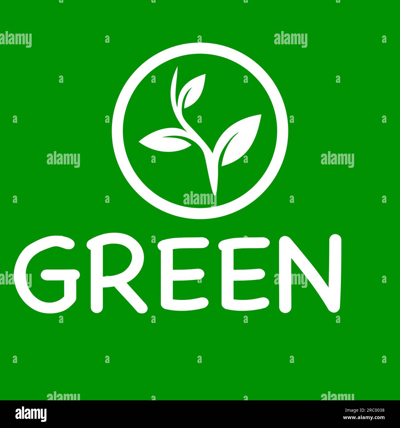 Green leaf vector logo or icon, green background green logo Stock ...