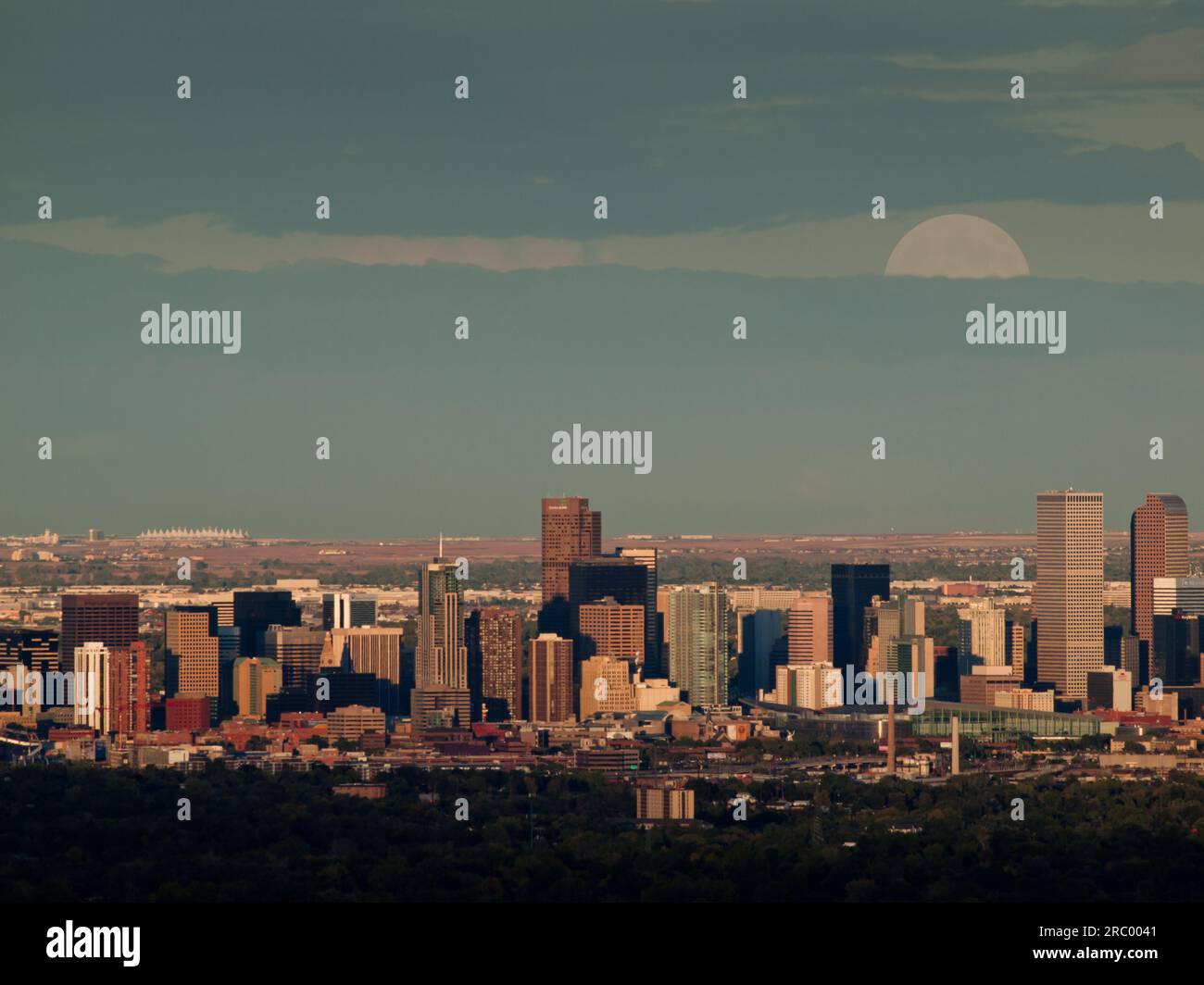 Mile High City of Denver by night Stock Photo - Alamy