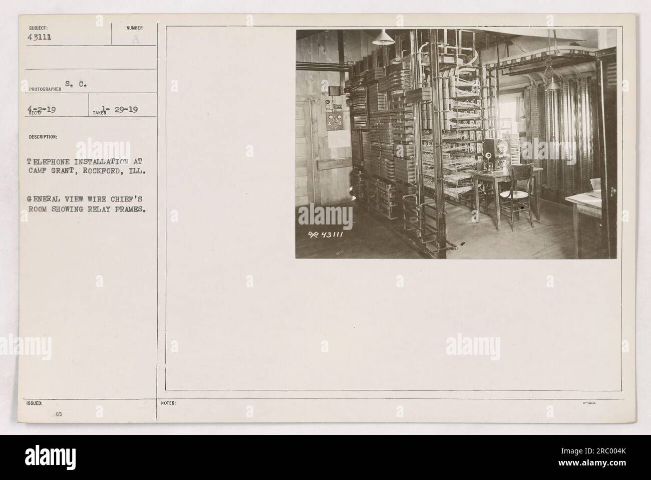 - This photograph, numbered 111-SC-43111, shows a view of the wire ...