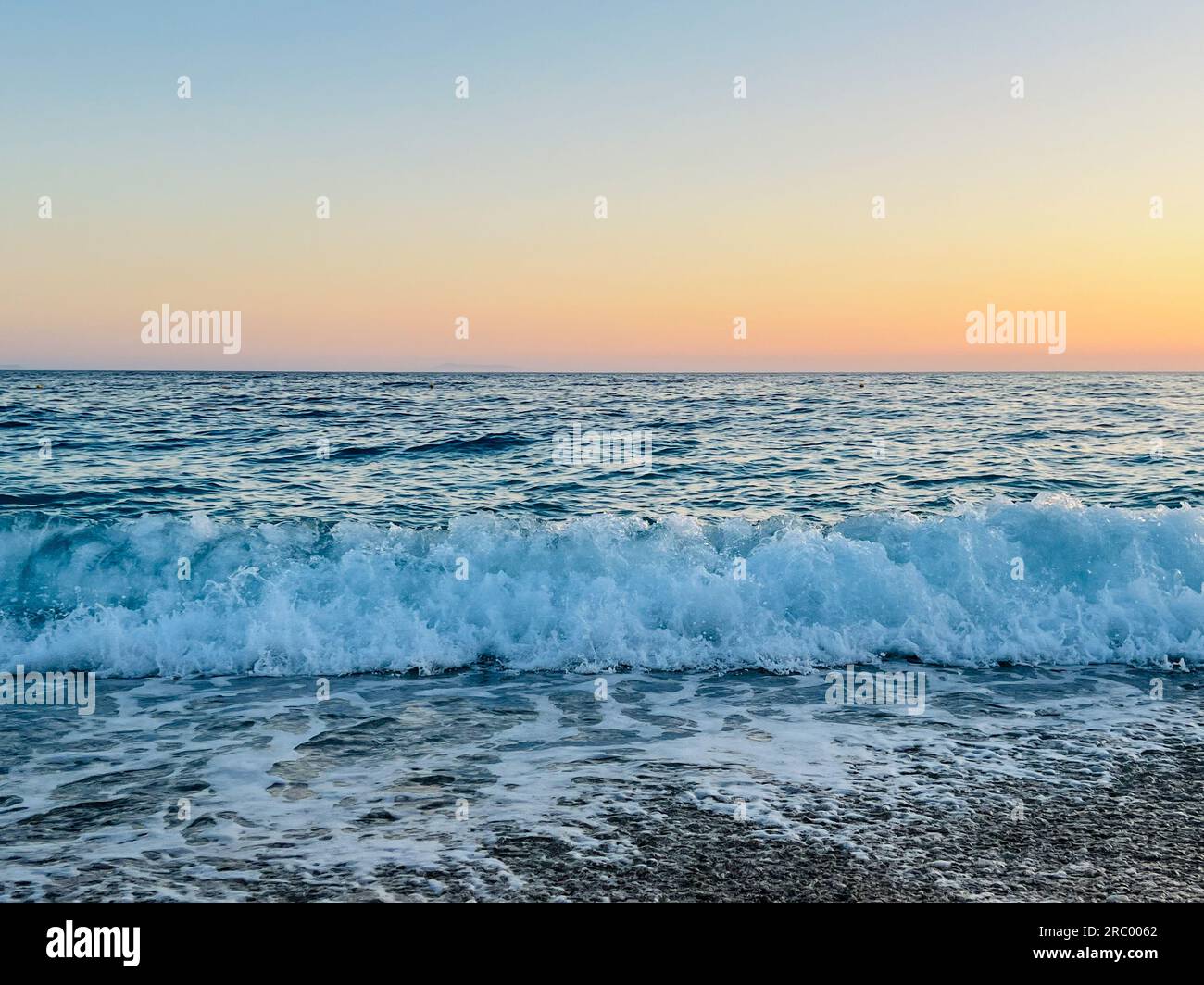 Scenic sunset over Ioninan sea in Vlore Albania Stock Photo - Alamy
