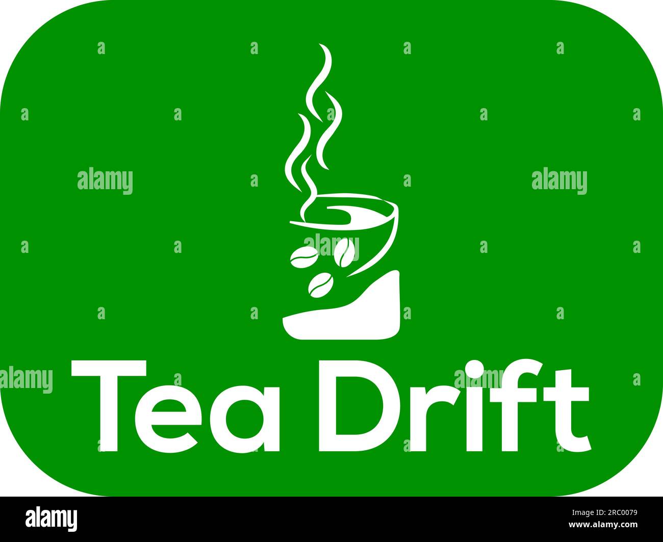 Tea Drift vector logo or icon, Green background tea Drift logo Stock ...