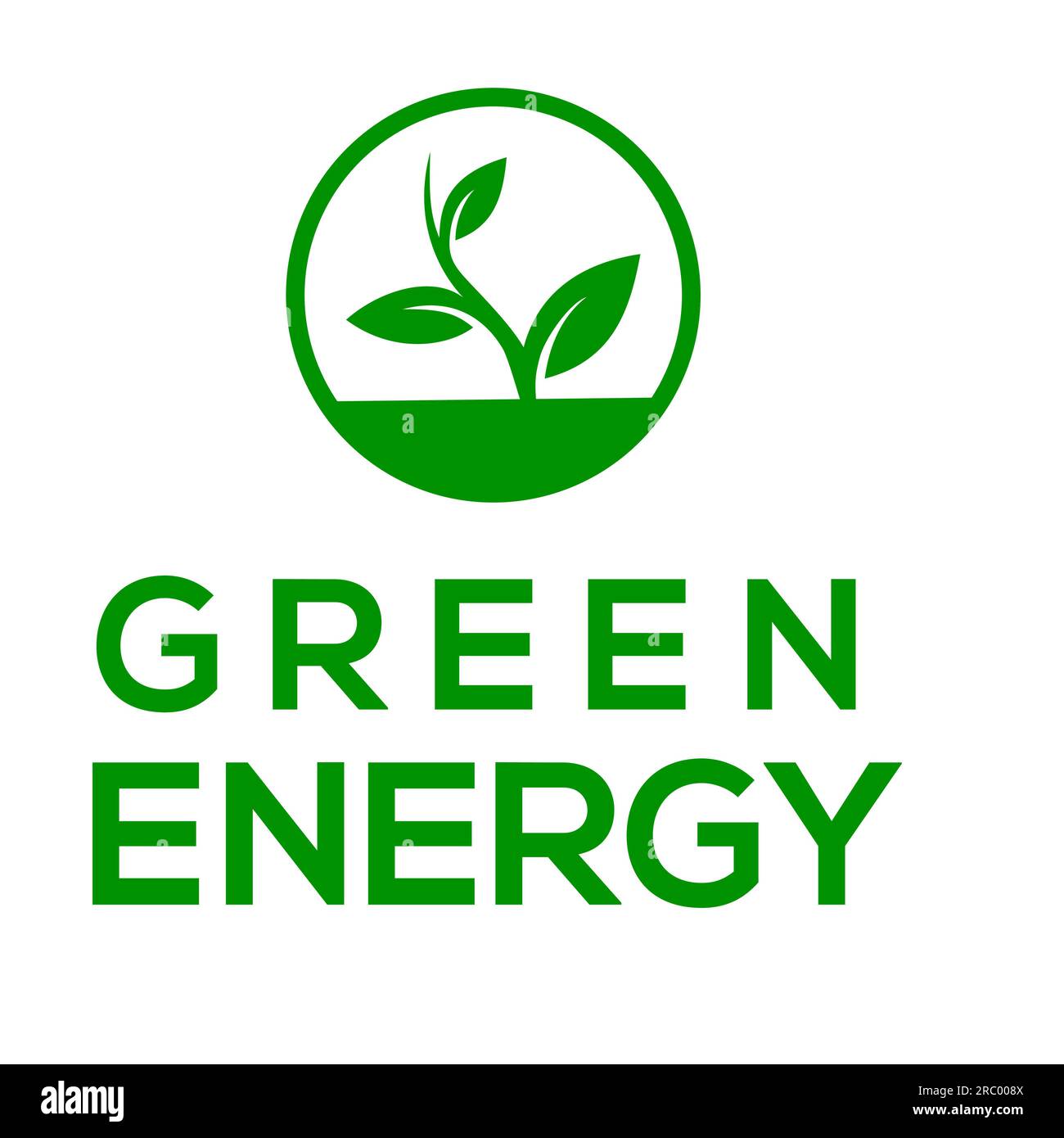 Green energy vector logo or icon, White background Green energy logo ...