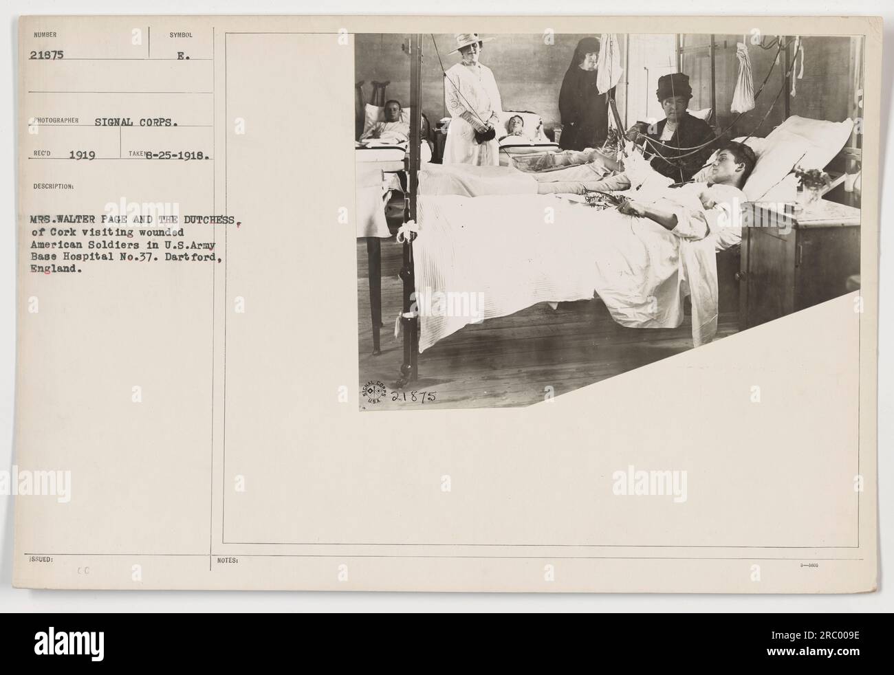 Mrs. Walter Page and the Duchess of Cork visiting wounded American ...