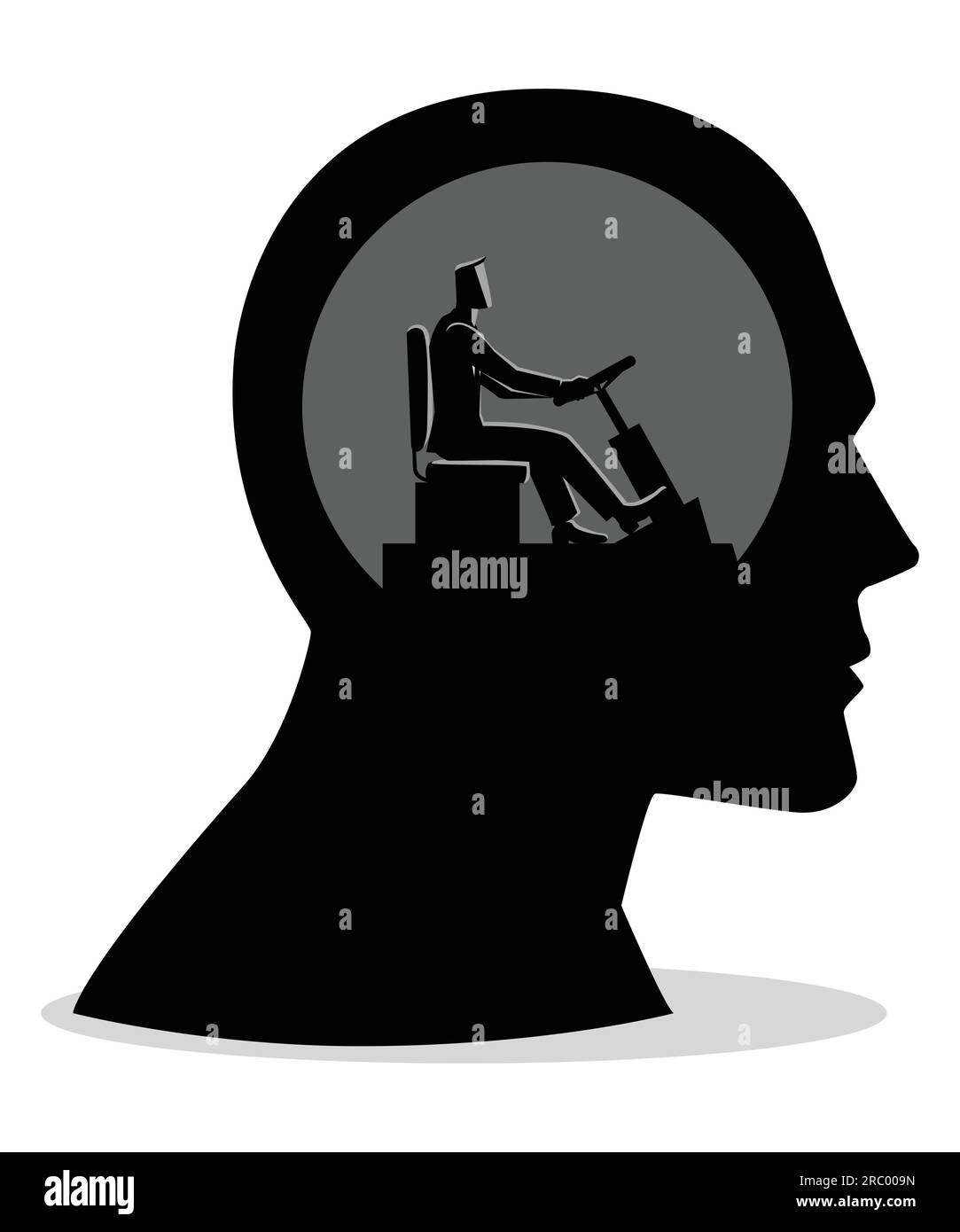 Business concept vector illustration of a human head being controlled ...