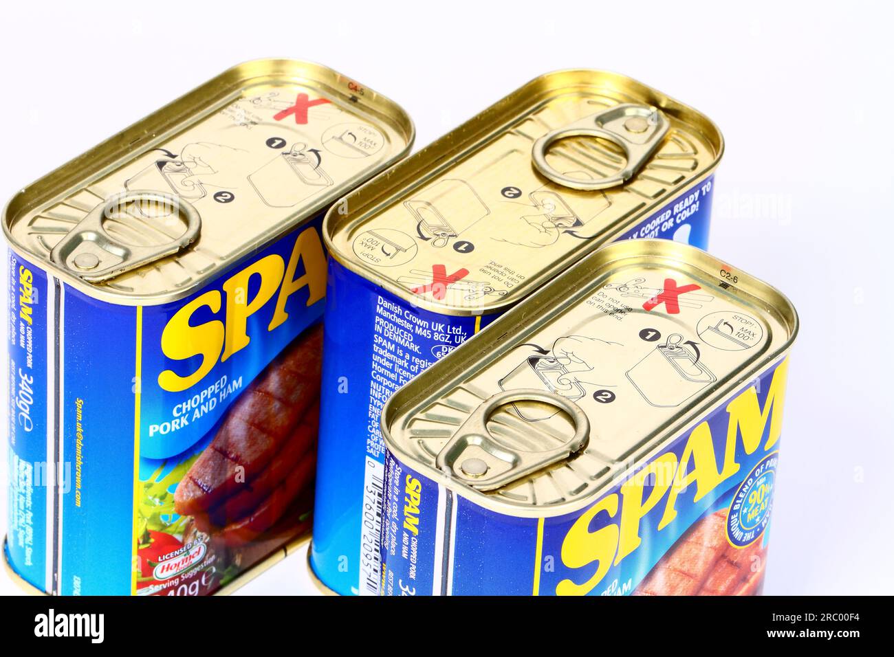 Tins of Hormel SPAM Chopped Pork and Ham canned meat Stock Photo - Alamy
