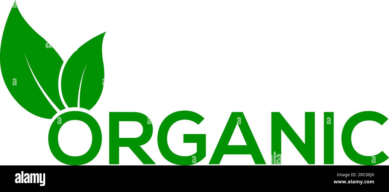 White background organic vector logo or icon, organic leaf logo Stock ...