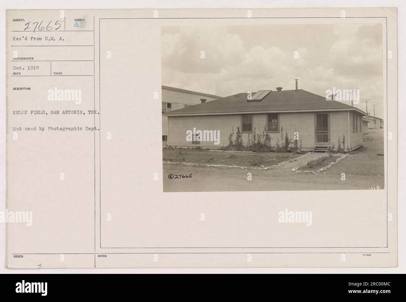 Image of a hut labeled as 27665, located at Kelly Field in San Antonio ...