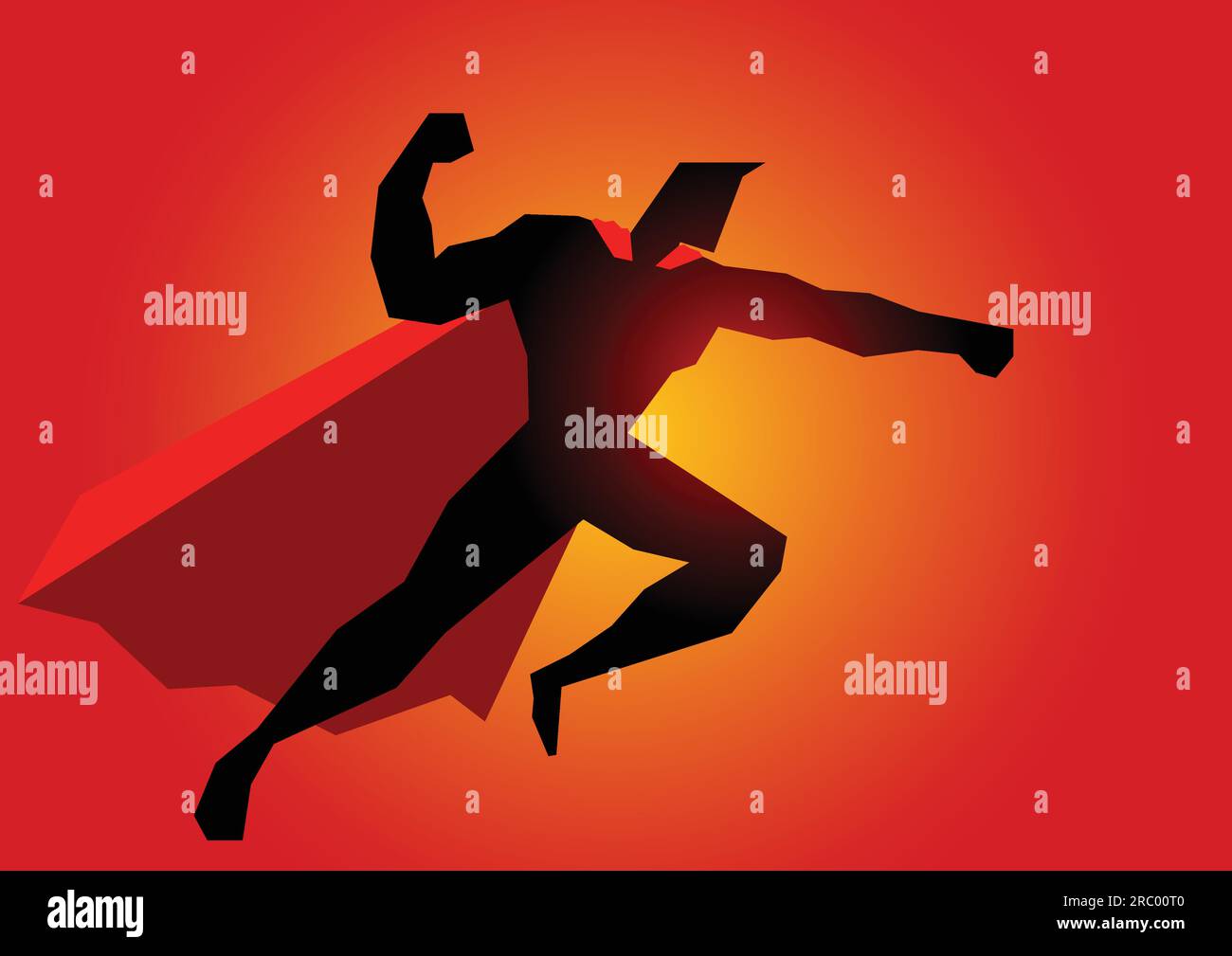 Simple graphic vector illustration of a superhero in action pose Stock ...