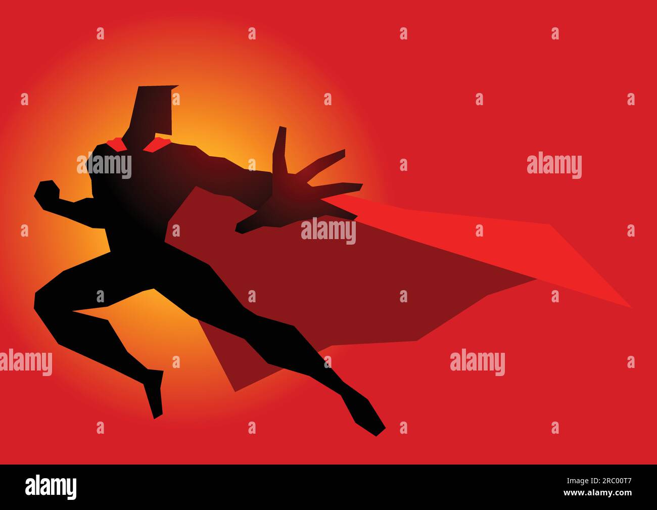 Simple graphic vector illustration of a superhero in action pose Stock ...
