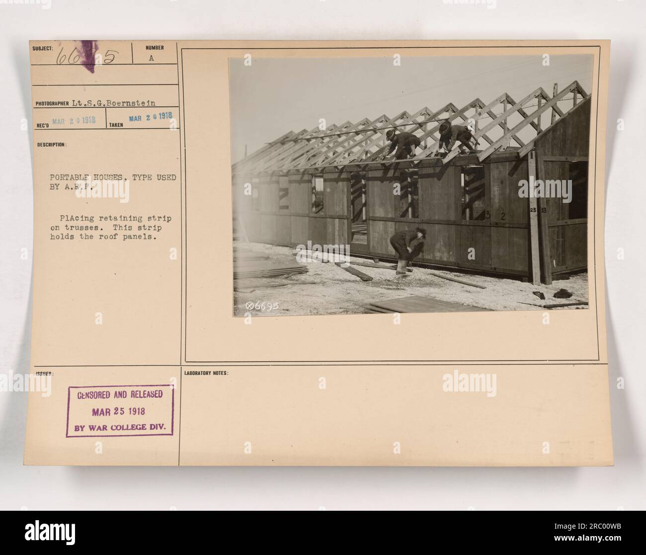 Portable houses being built by the American Expeditionary Forces (A.E.P ...