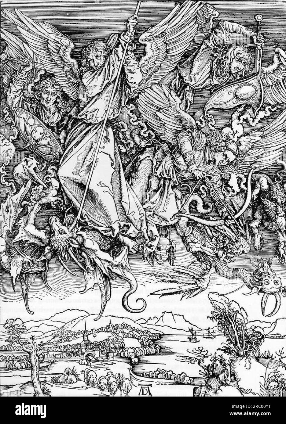 St Michael Fighting the Dragon 1498 by Albrecht Durer Stock Photo - Alamy