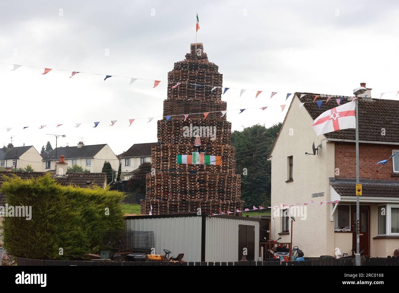 The Eastvale Avenue bonfire in Dungannon, on the Eleventh night to ...