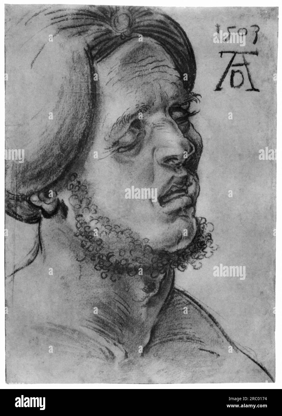 Head of a suffering man 1503 by Albrecht Durer Stock Photo - Alamy