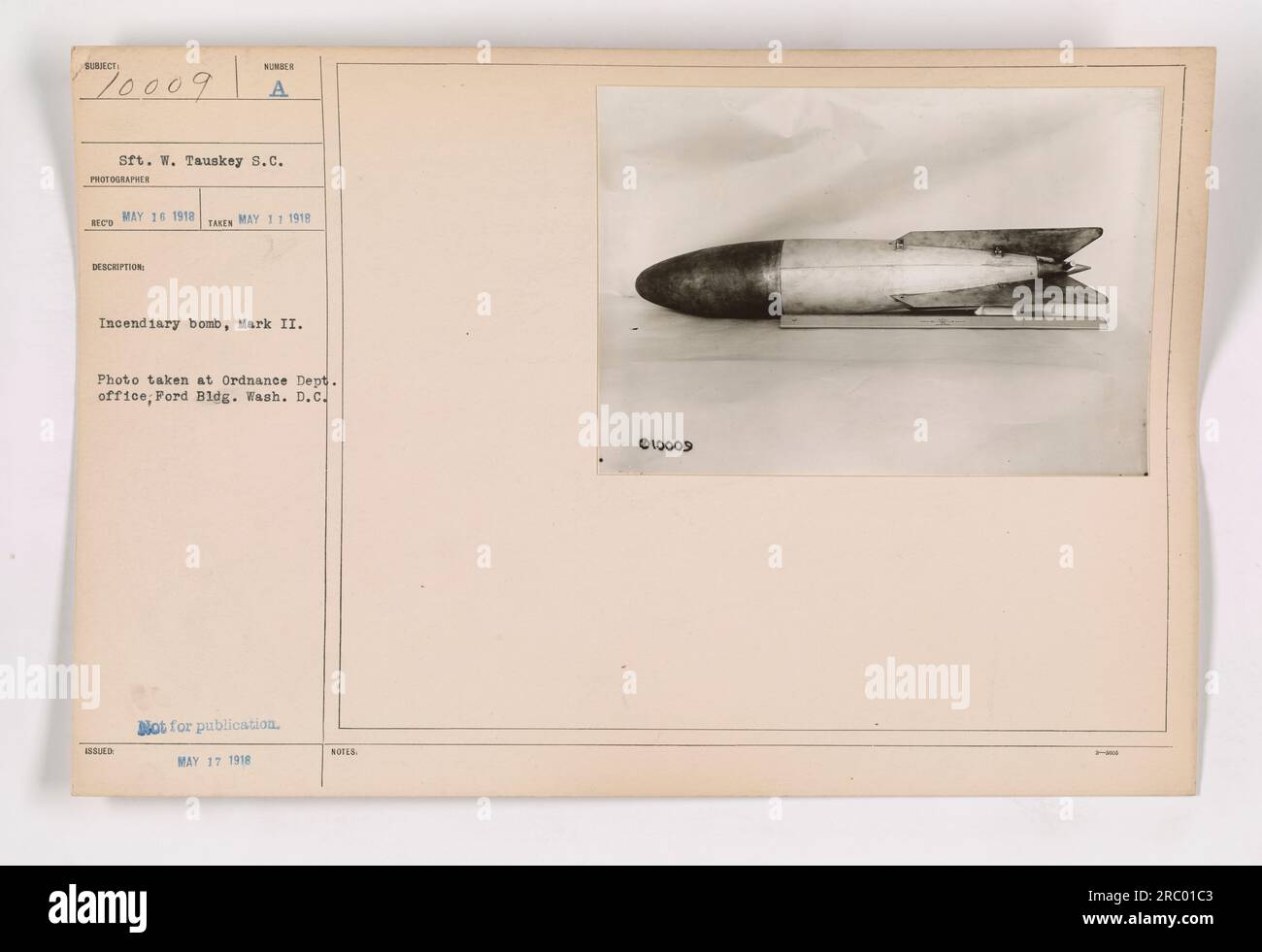 The image depicts an incendiary bomb, Mark II at the Ordnance ...