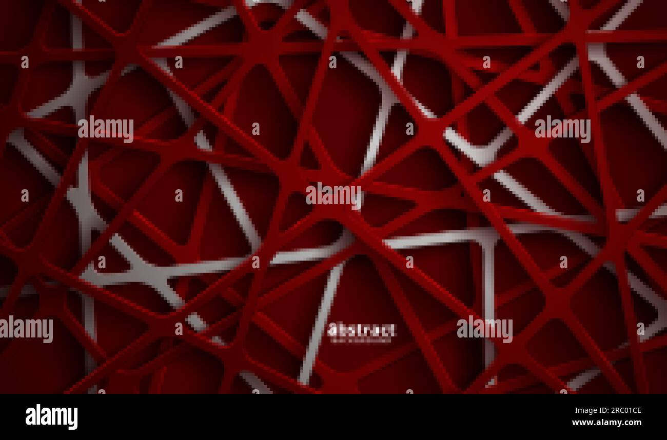 Abstract 3d background with red papercut. Abstract realistic papercut ...
