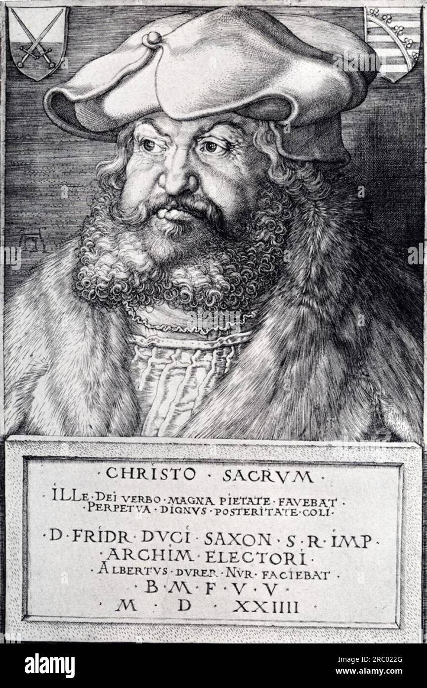 Frederick The Wise, Elector Of Saxony 1524 by Albrecht Durer Stock ...
