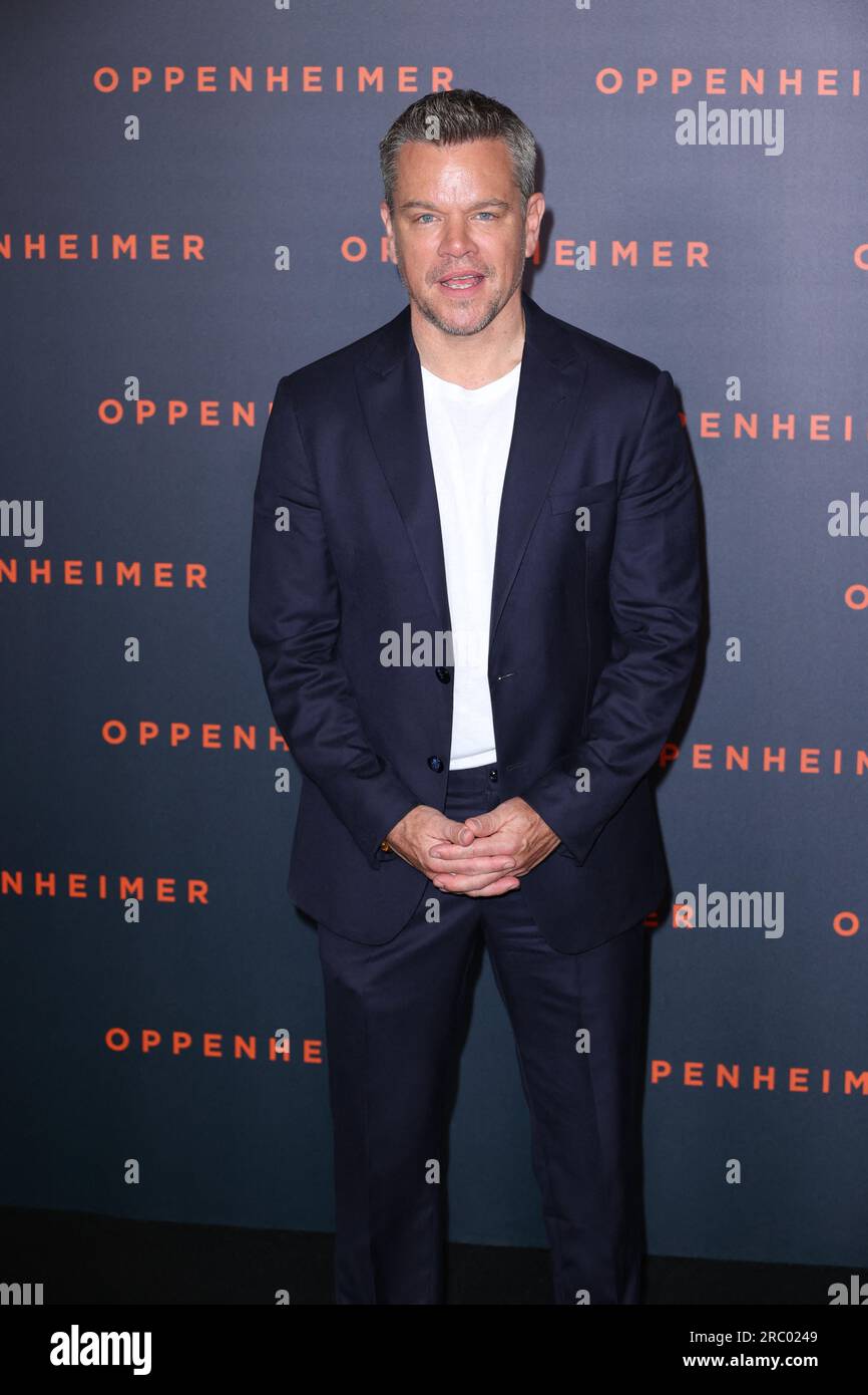 Matt Damon attends Oppenheimer Premiere held at Grand Rex on July 11 ...