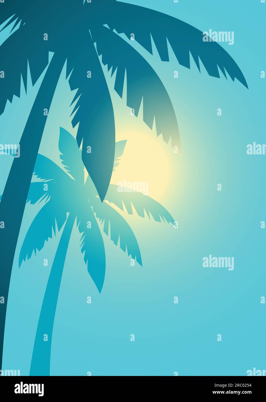 Simple silhouette palm trees hi-res stock photography and images - Alamy