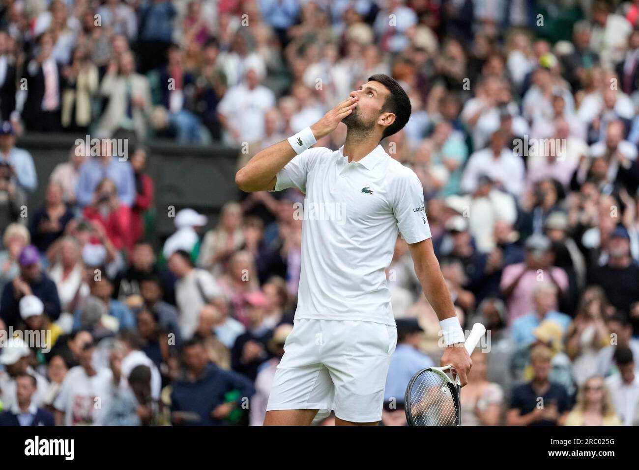Serbia's Novak Djokovic celebrates after beating Russia's Andrey Rublev ...