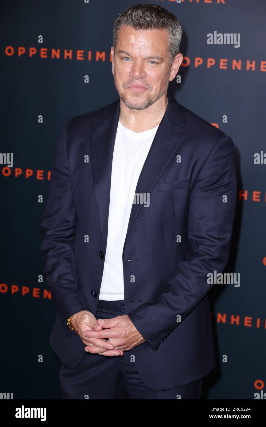 Matt Damon attends Oppenheimer Premiere held at Grand Rex on July 11 ...