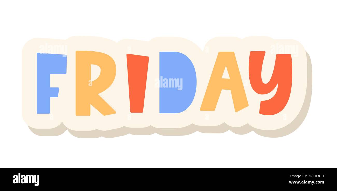 Friday Sticker Planner Design Lettering Element Stock Vector Image ...