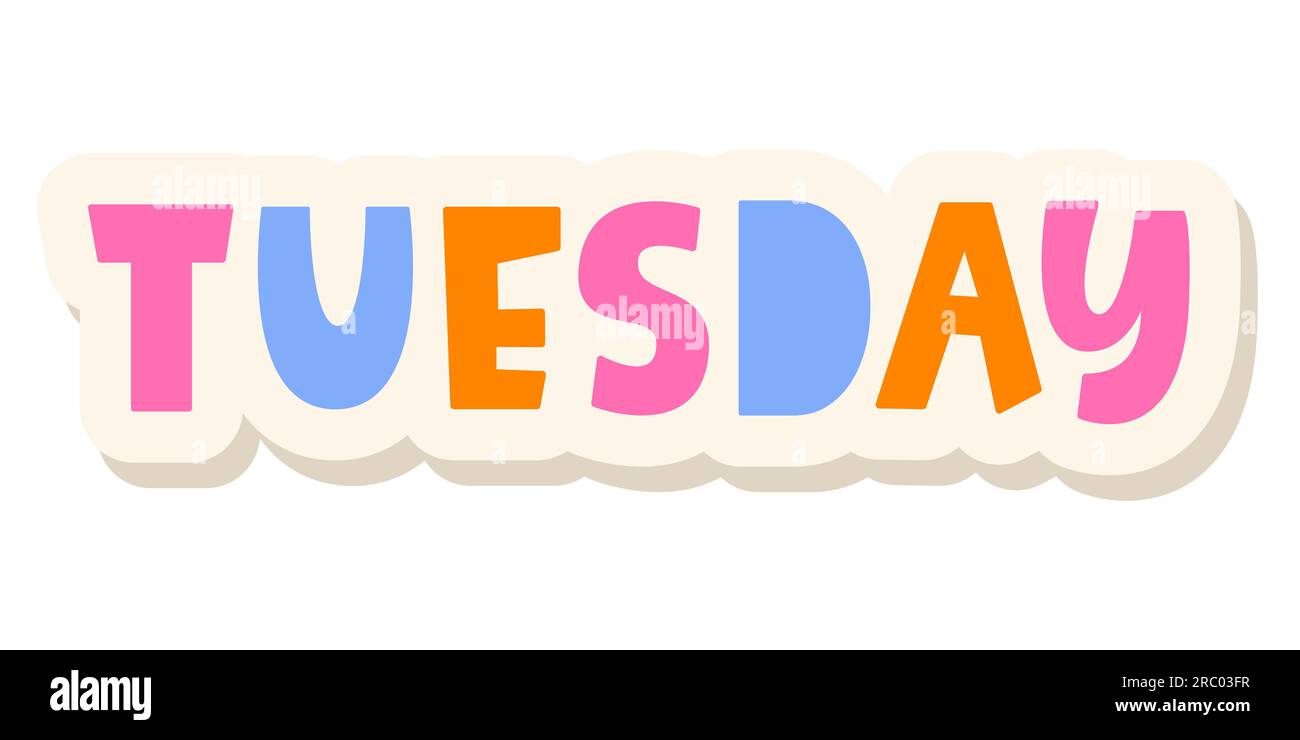 Tuesday Sticker Planner Design Lettering Element Stock Vector Image ...