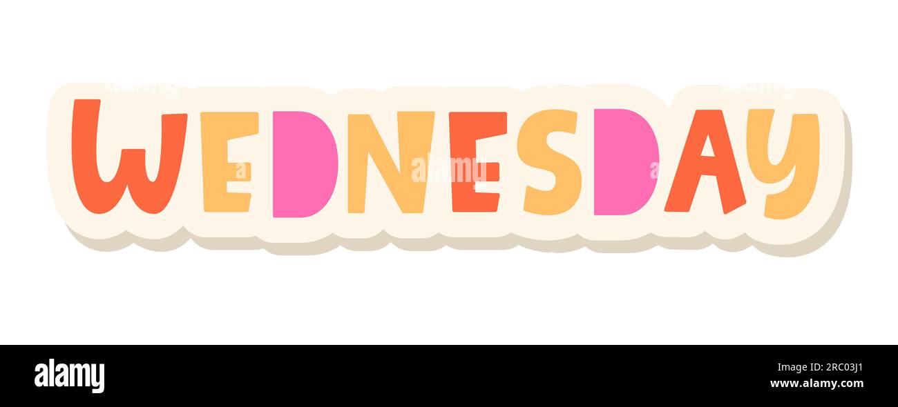Wednesday Sticker Planner Design Lettering Element Stock Vector Image ...