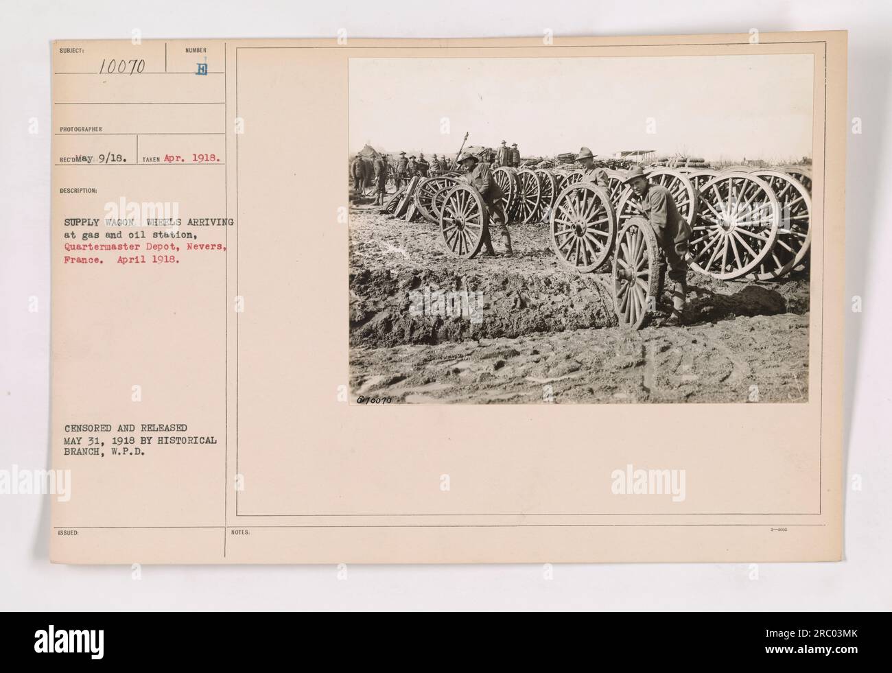 Supply wagon wheels arriving at a gas and oil station in Quartermaster ...