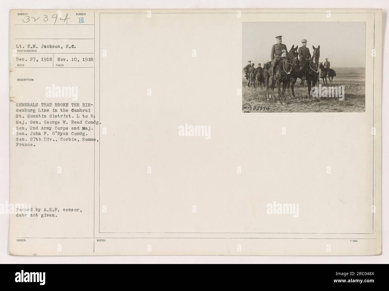 Lieutenant E.N. Jackson of the Signal Corps took this photograph on ...