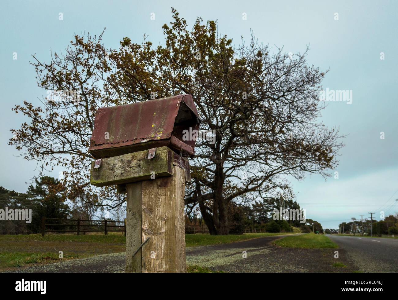 One very old and rusty letterbox on a cold winters day Stock Photo - Alamy