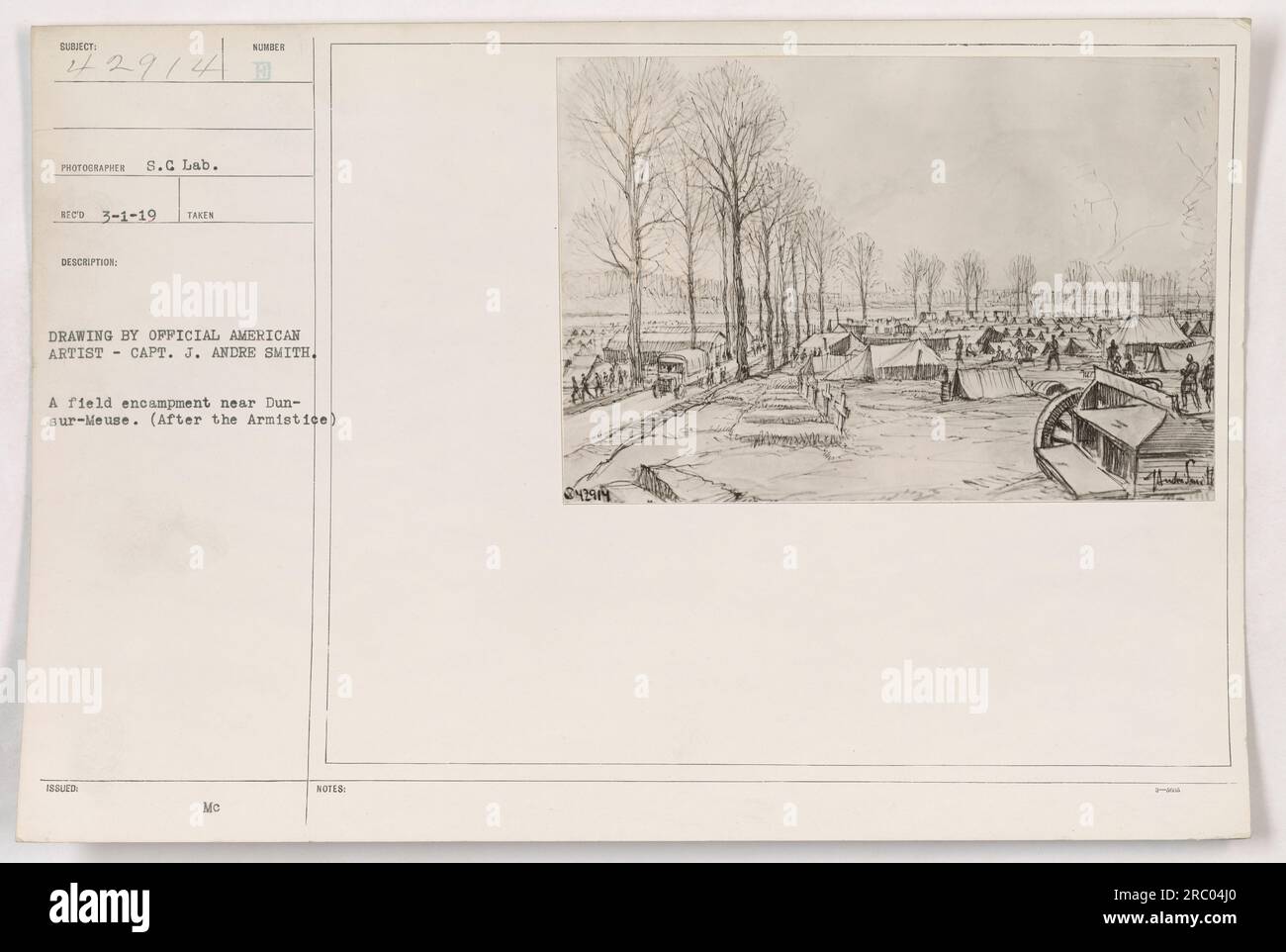 A field encampment near Dun-sur-Meuse, France, after the Armistice ...