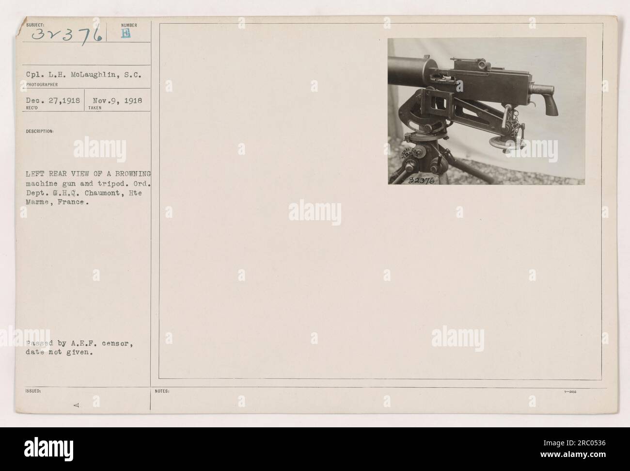 Cpl. L.H. McLaughlin of the Signal Corps captured this image of a ...