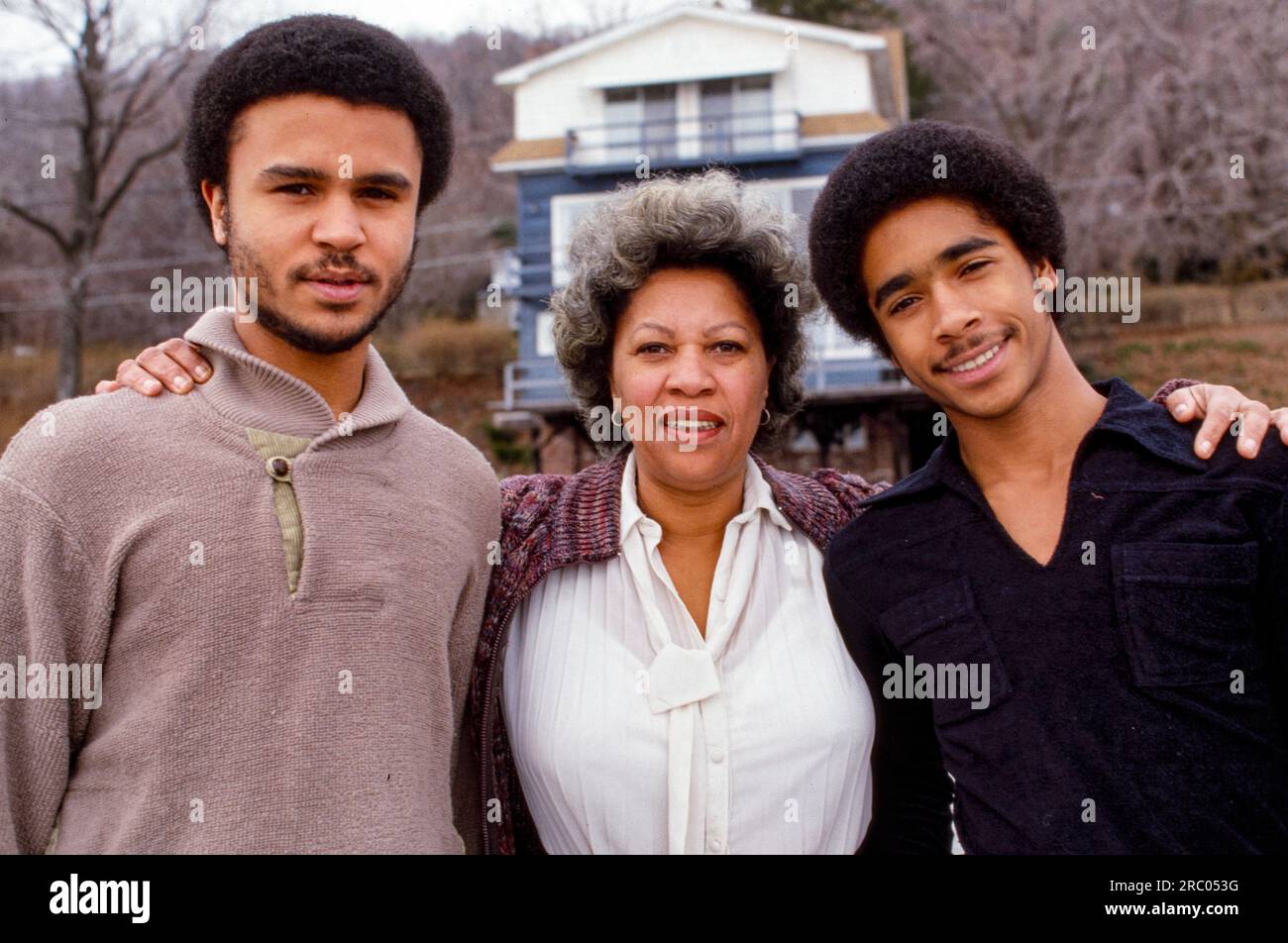 Pulitzer Prize winning author Toni Morrison with her sons Ford and ...
