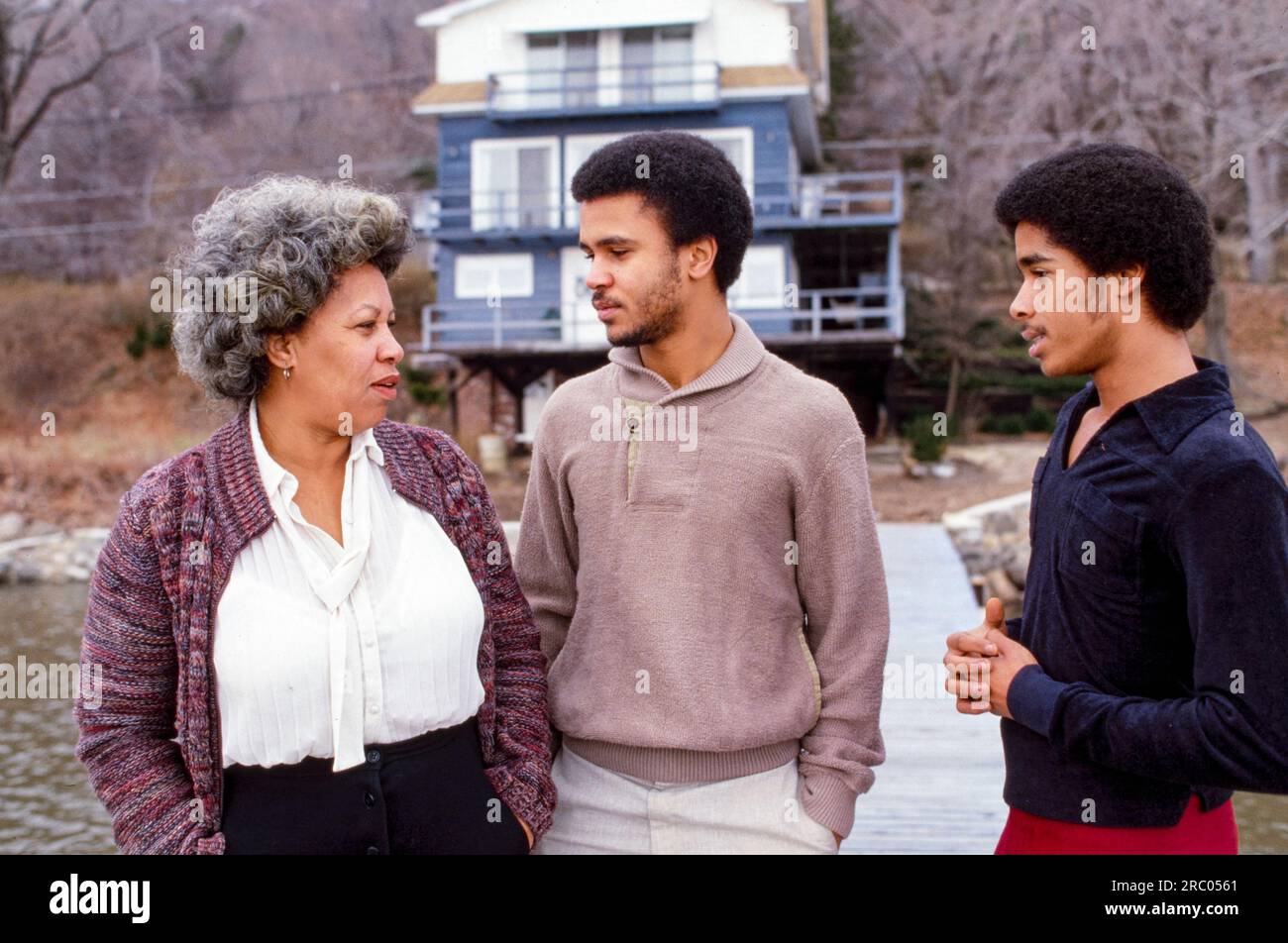 Pulitzer Prize winning author Toni Morrison with her sons Ford and ...