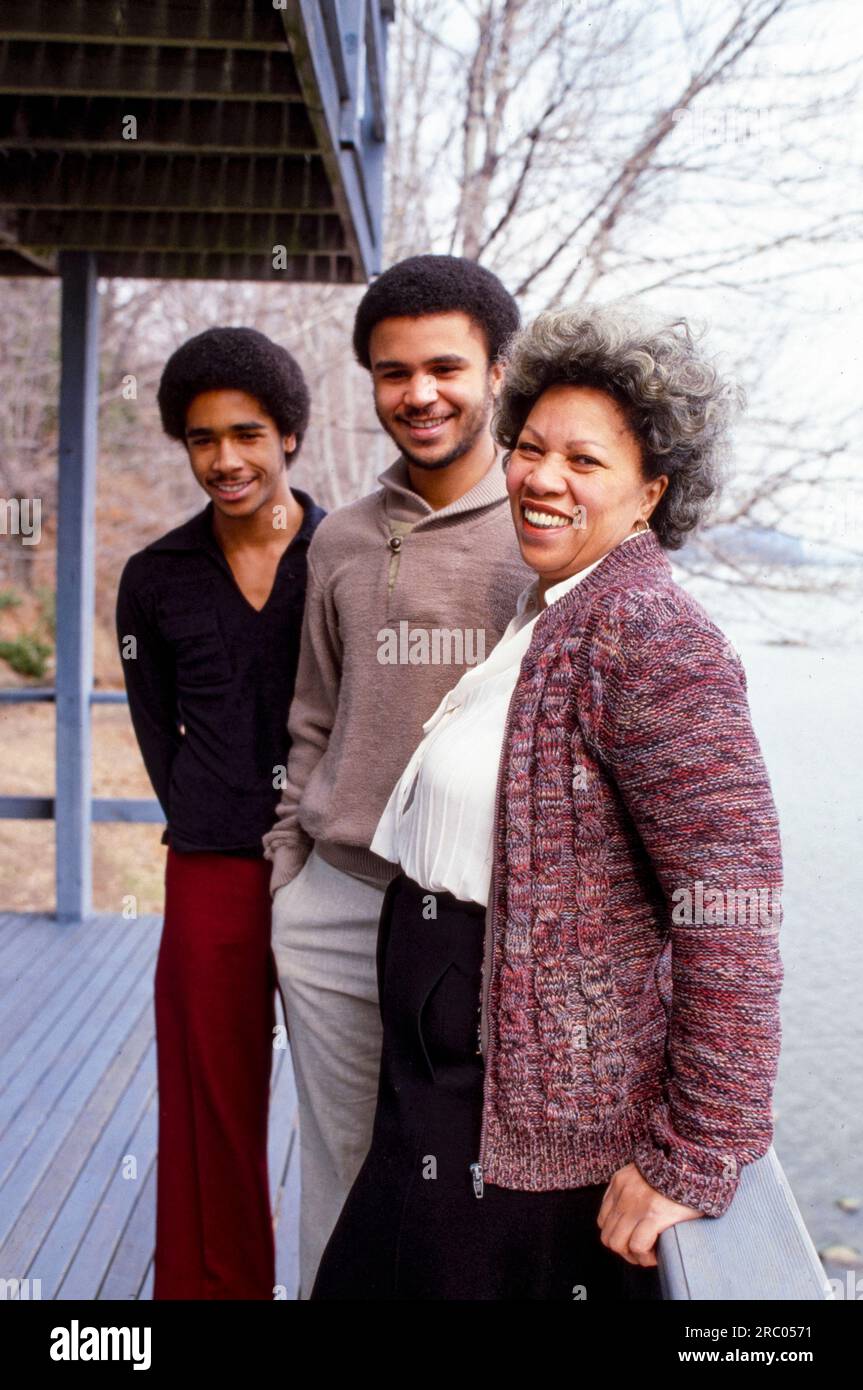 Pulitzer Prize winning author Toni Morrison with her sons Ford and ...