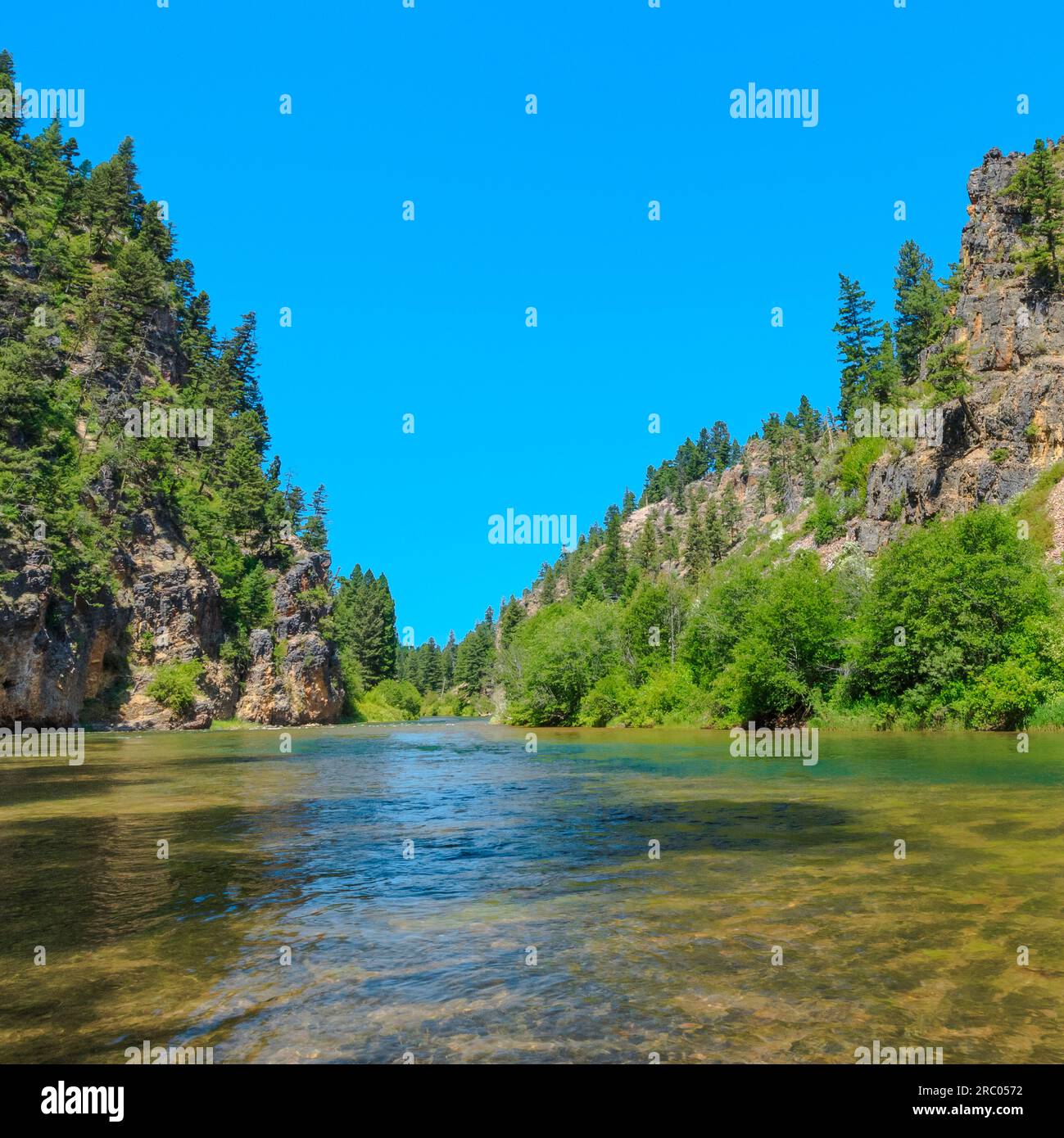 cliffs above the blackfoot river near ovando, montana Stock Photo - Alamy