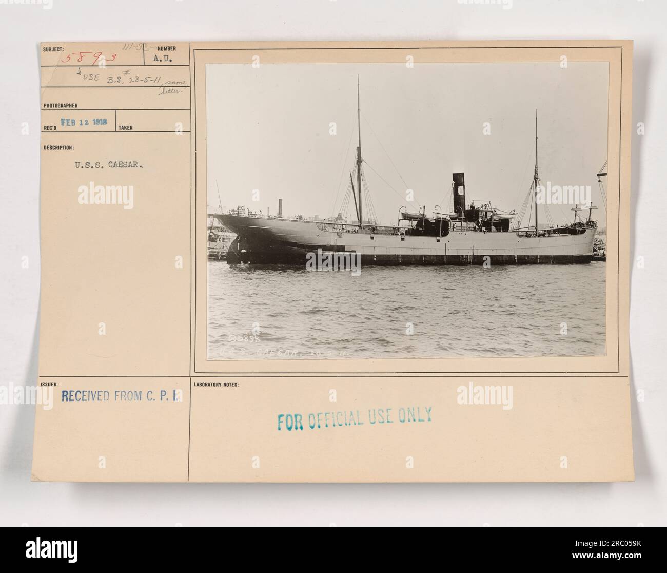 Image of the USS Caesar, a battleship used during World War One. The ...